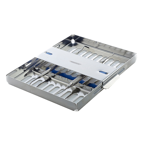 Push Bar Instrument Tray - 10 Blue | Independent Dental Supplies
